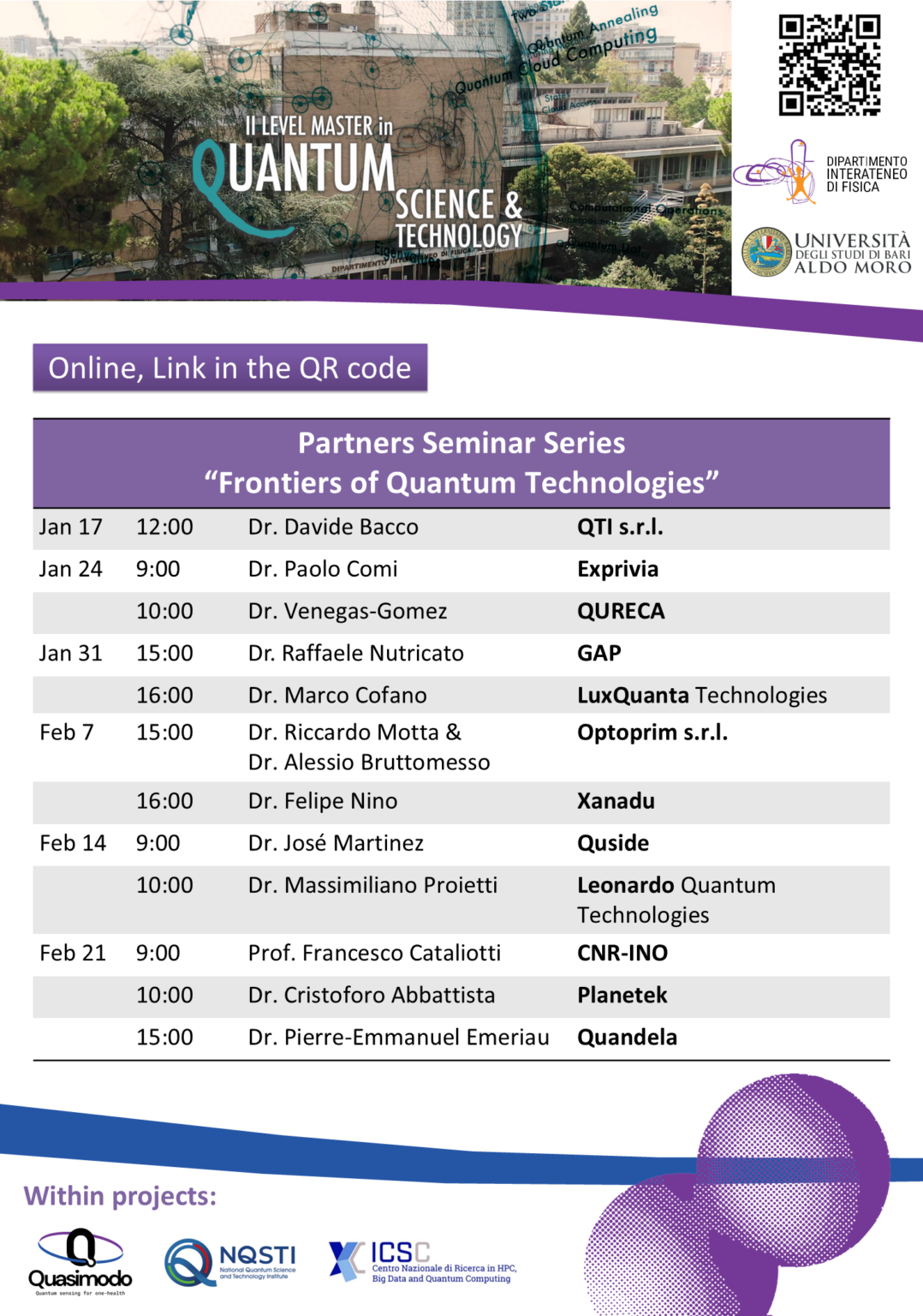 Seminars - Master in Quantum Science and Technology
